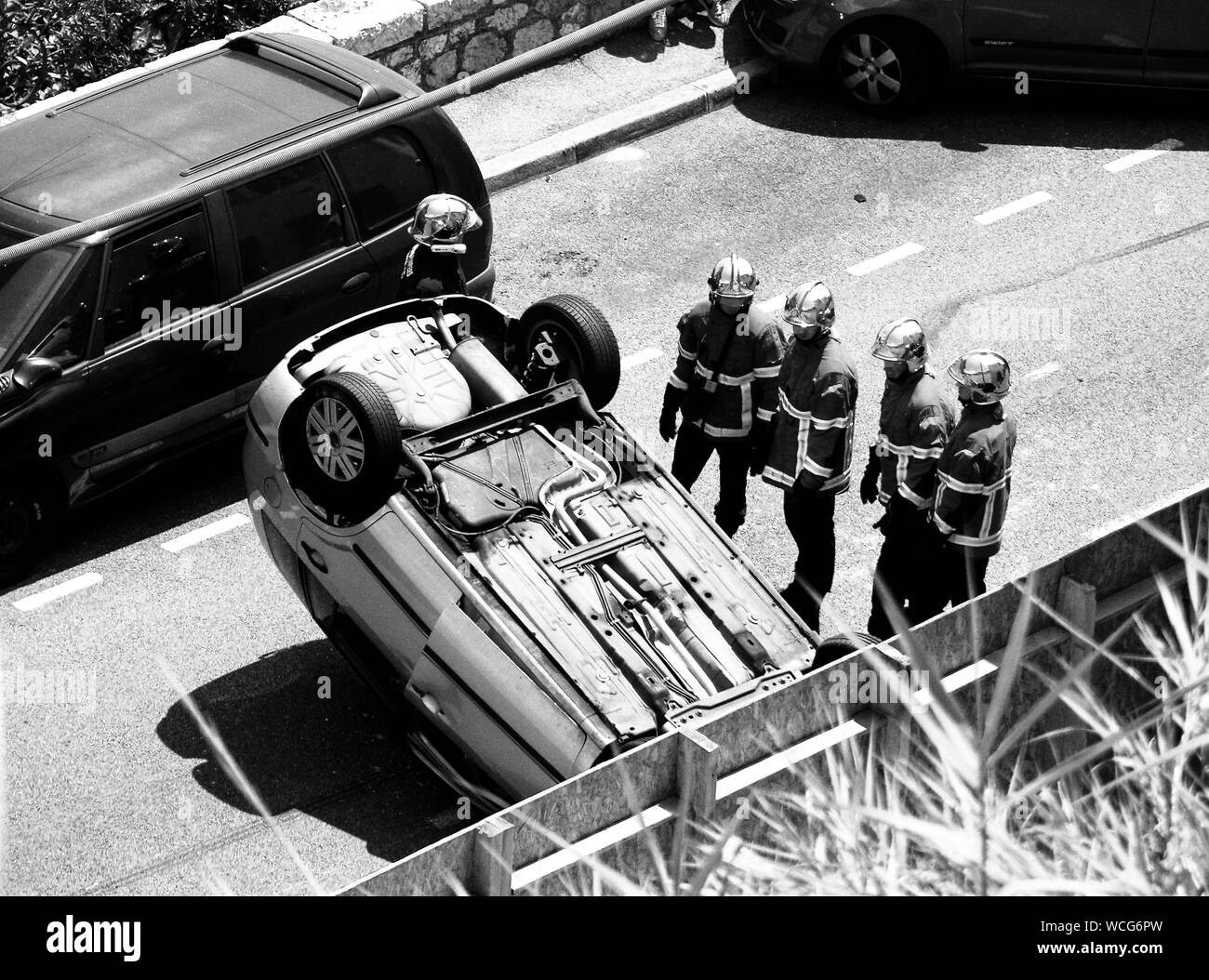 Car crash overturned car hi-res stock photography and images - Alamy