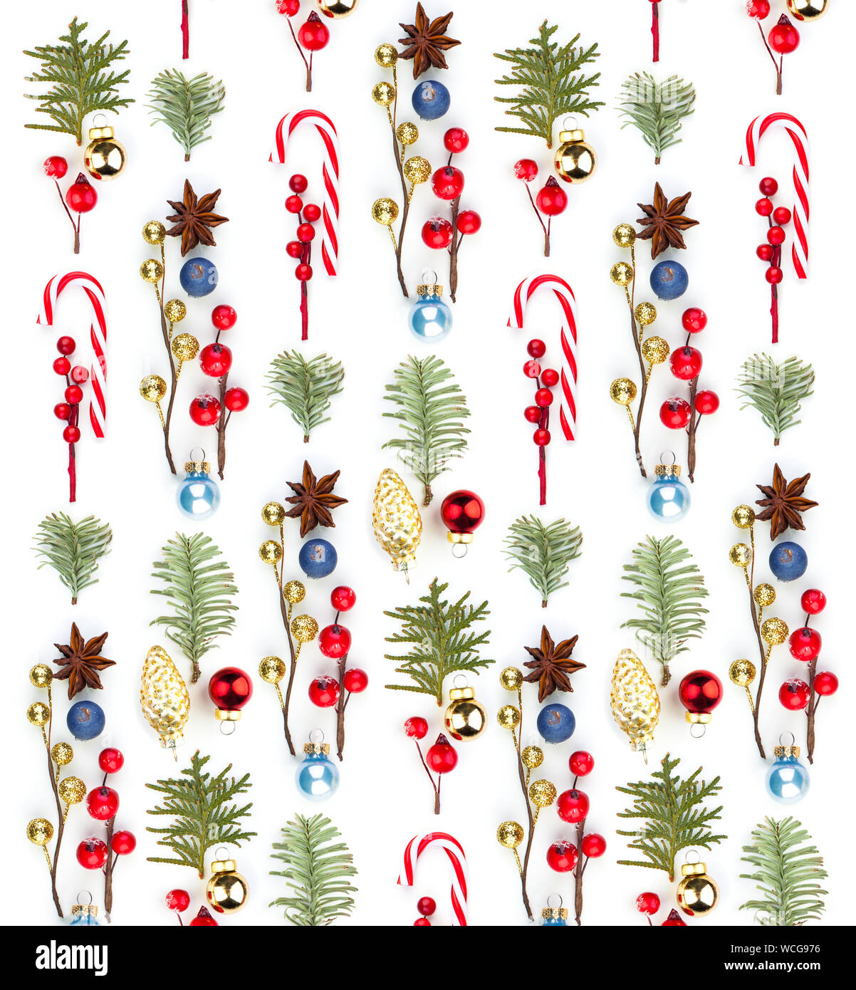 Beautiful Christmas background with red holly berries, lollipop ...