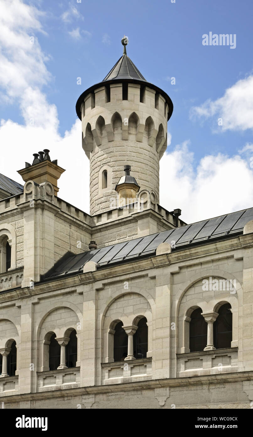 Neuschwanstein - New Swanstone Castle in Bavaria. Germany Stock Photo ...