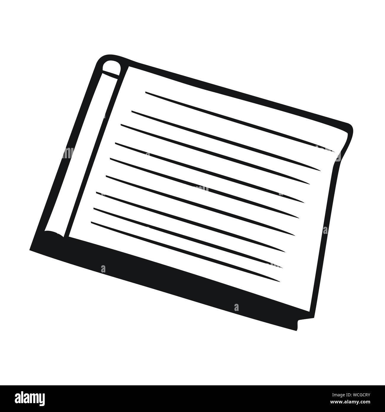 Black and white book icon isolated on white background Stock Vector ...