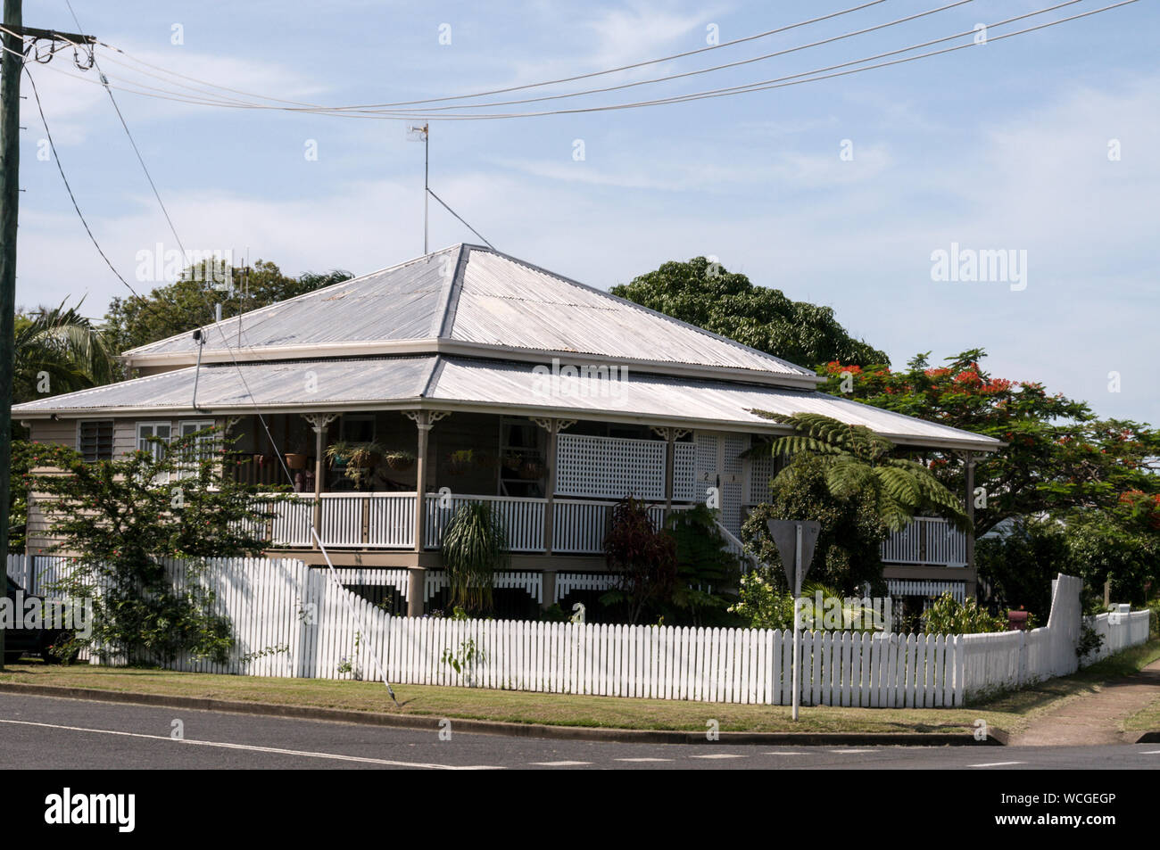 A Federation Queenslander house designed and built on stilts, is an ...