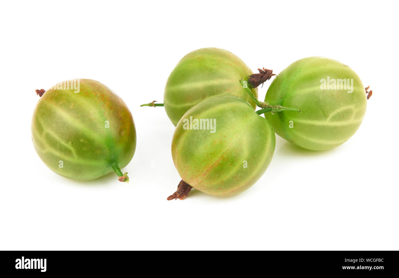 Green gooseberry isolated on a white background Stock Photo - Alamy