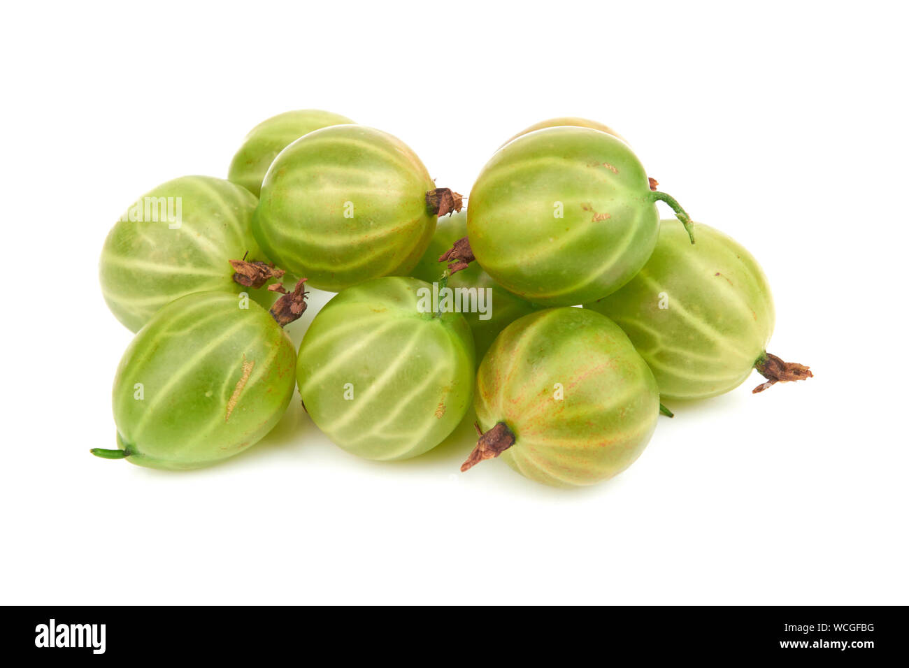 Green gooseberry isolated on a white background Stock Photo - Alamy