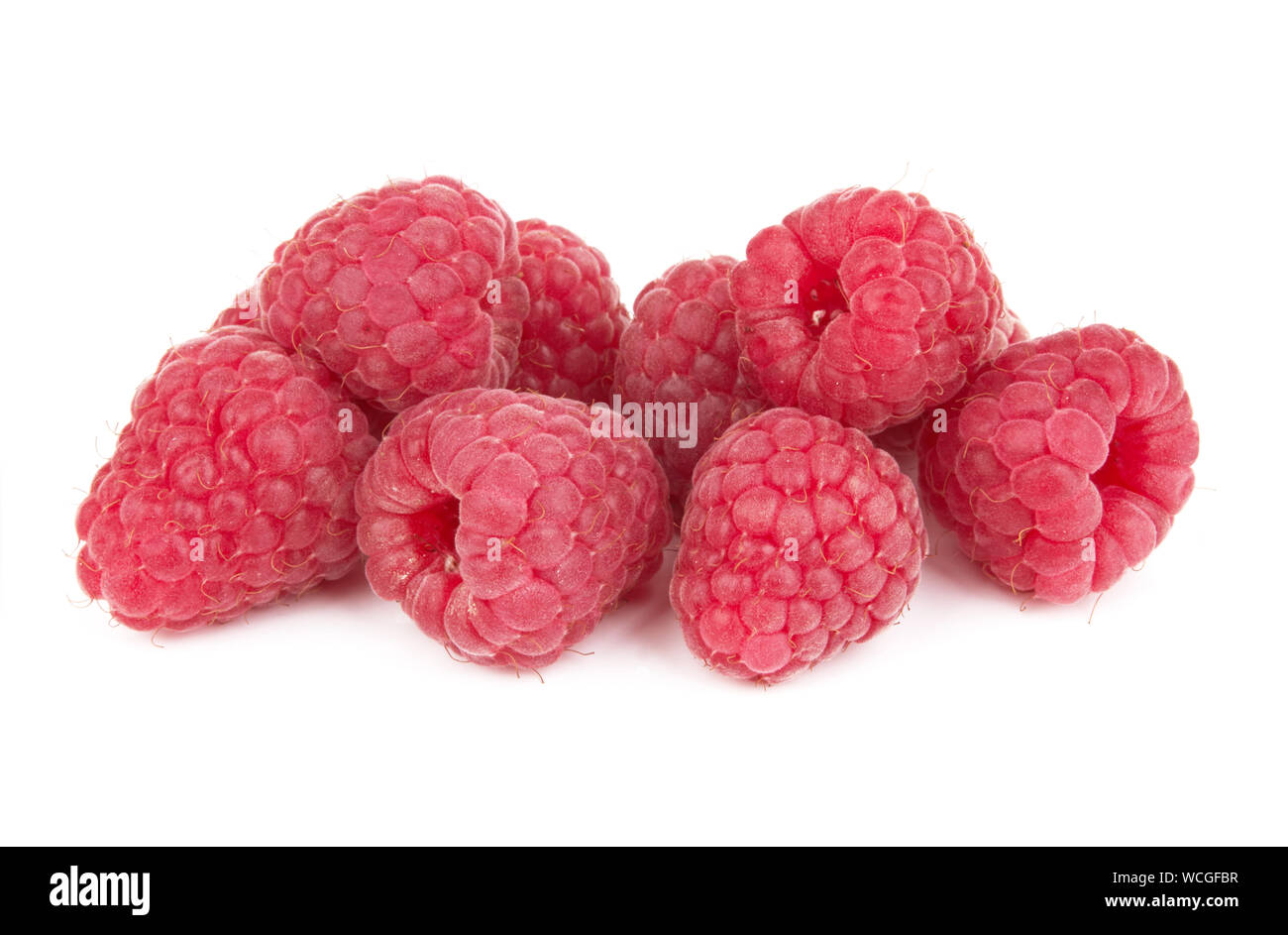 Raspberry fruit closeup isolated on white background Stock Photo - Alamy