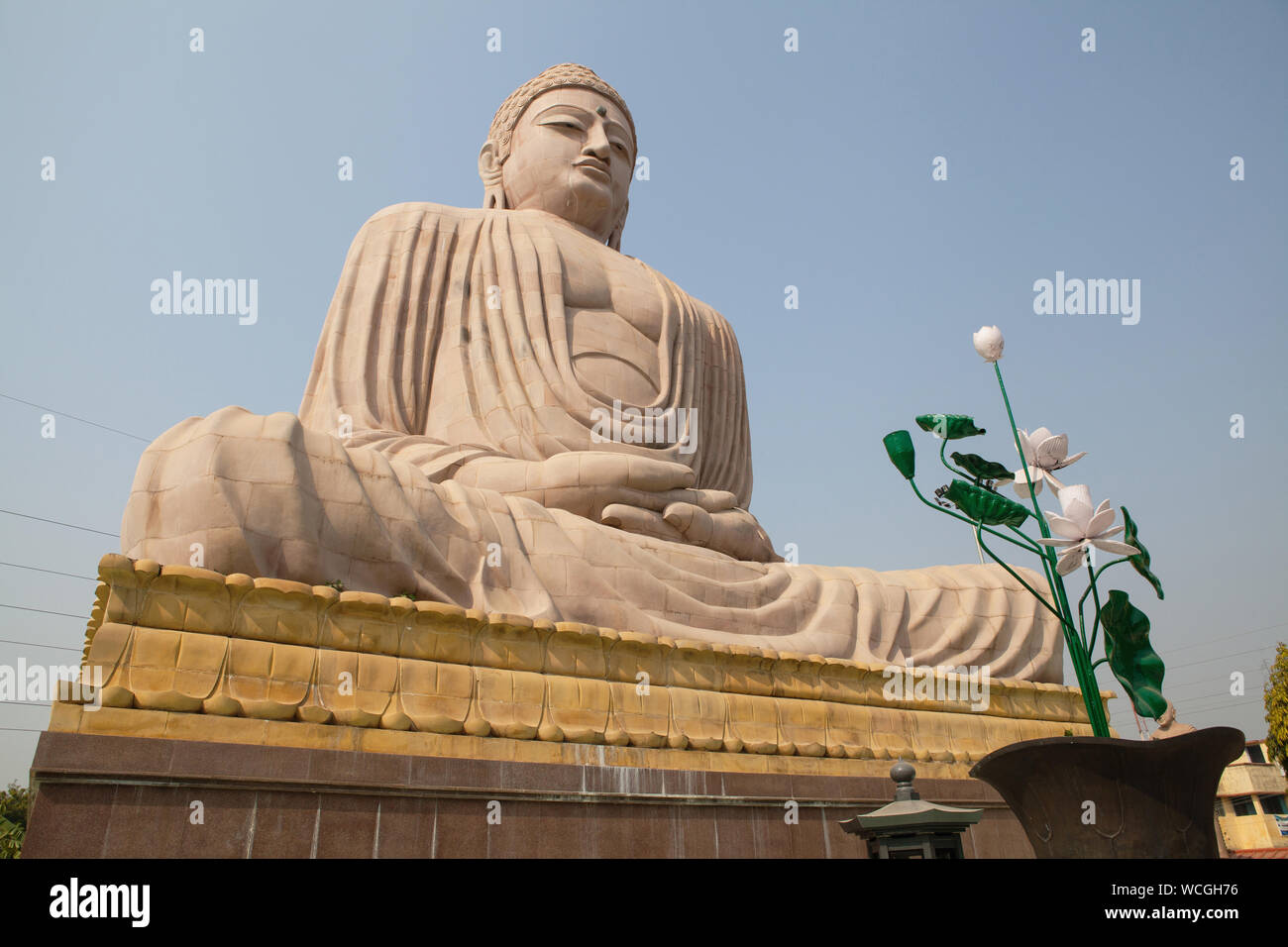 India, Bihar, Bodhgaya, The Great Buddha statue at Bodhgaya Stock Photo ...