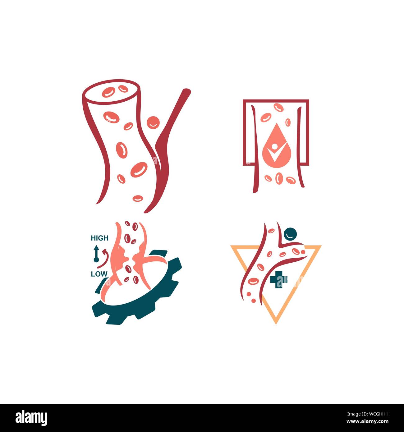 Cholesterol in artery health risk vector design Illustration Stock ...