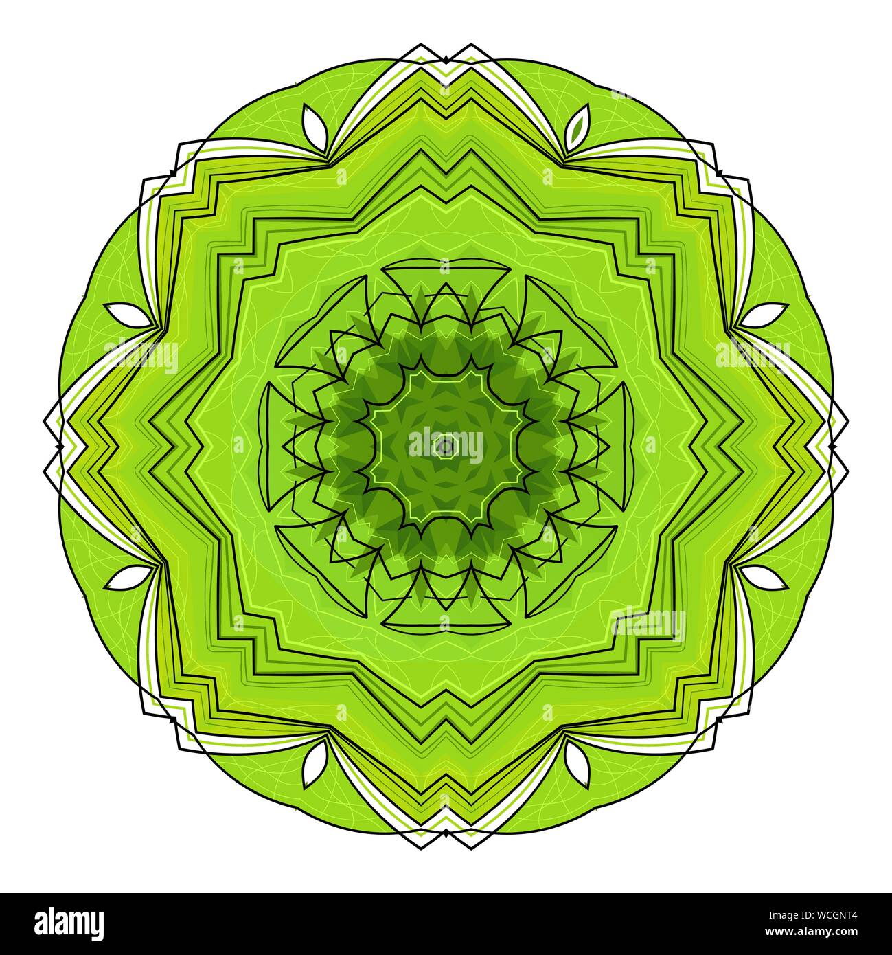 Green eight-pointed mandala Stock Vector Image & Art - Alamy