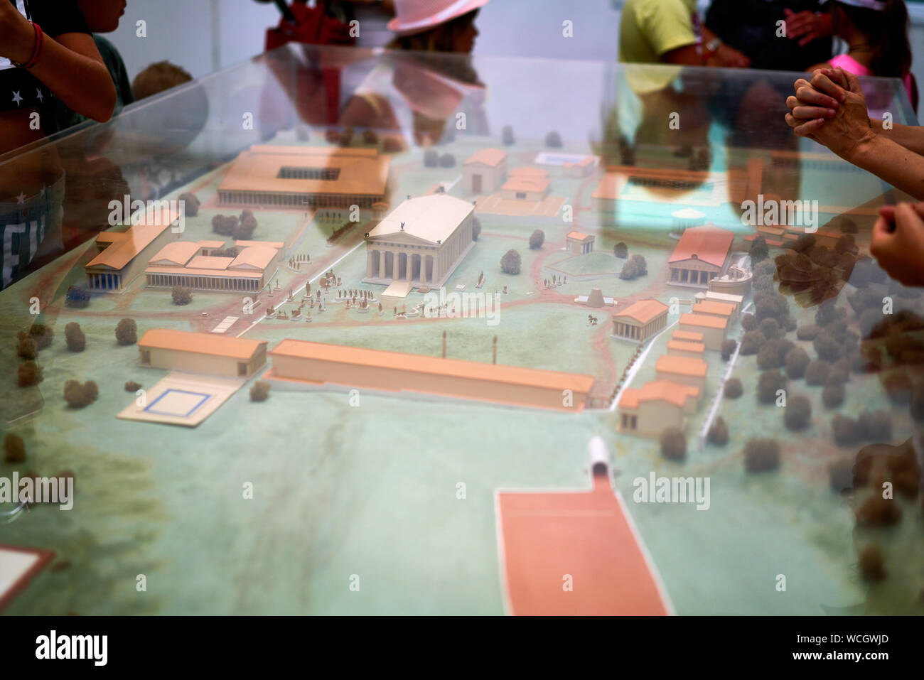 Model of ancient Olympia on display in the museum there Stock Photo - Alamy