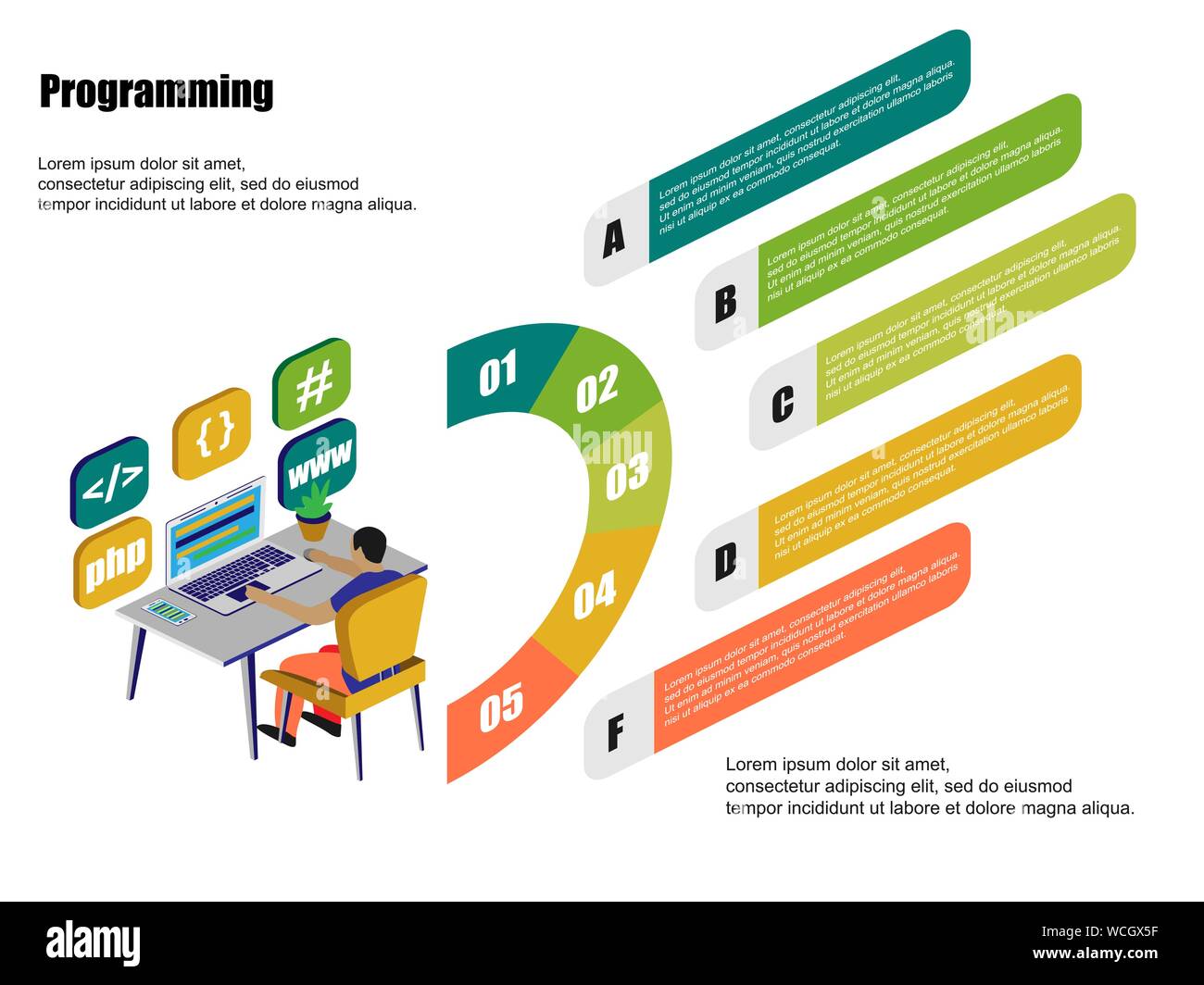 Coding and programming web concept in 3d isometric design software Cut Out Stock Images ...