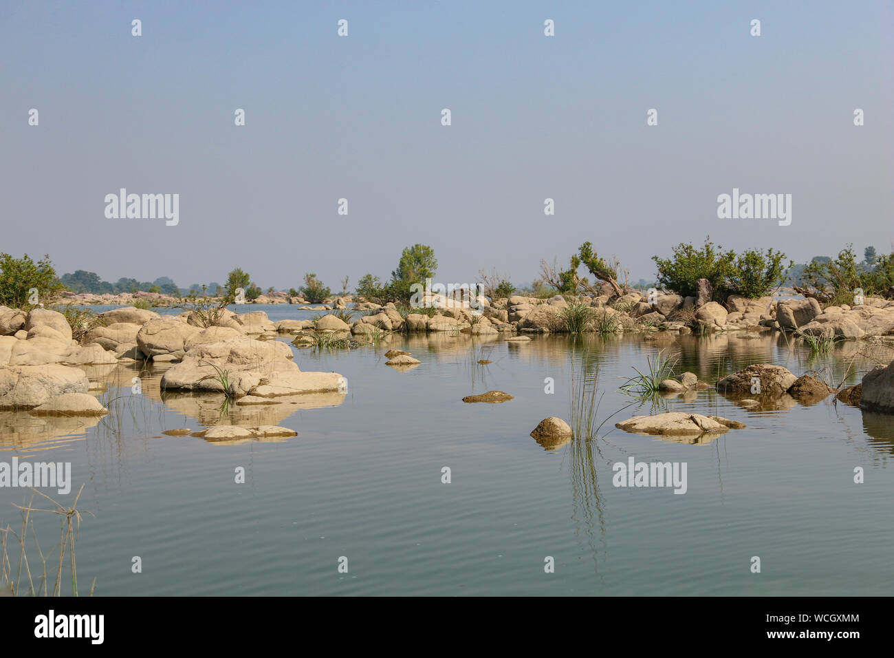 Beautiful scenic view of the Ken River, Madhya Pradesh, India, Central ...