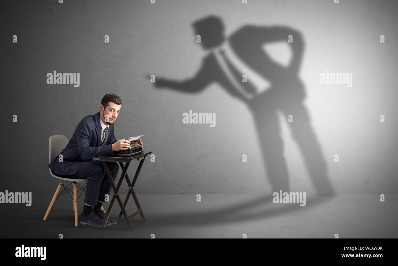 Small person big shadow hi-res stock photography and images - Alamy