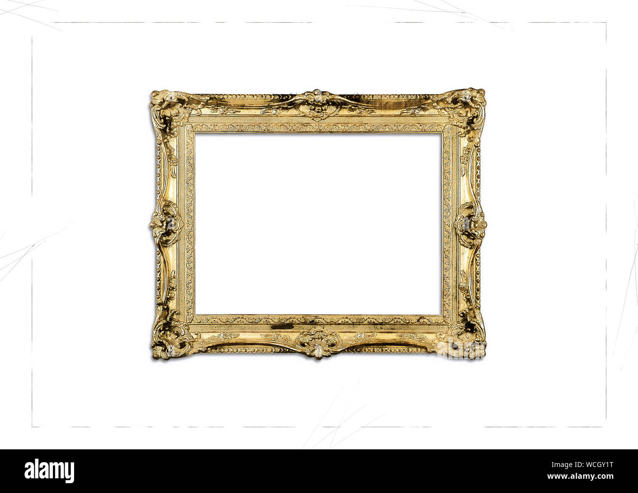 Illustration sketch of a Old antique gold frame Stock Photo - Alamy