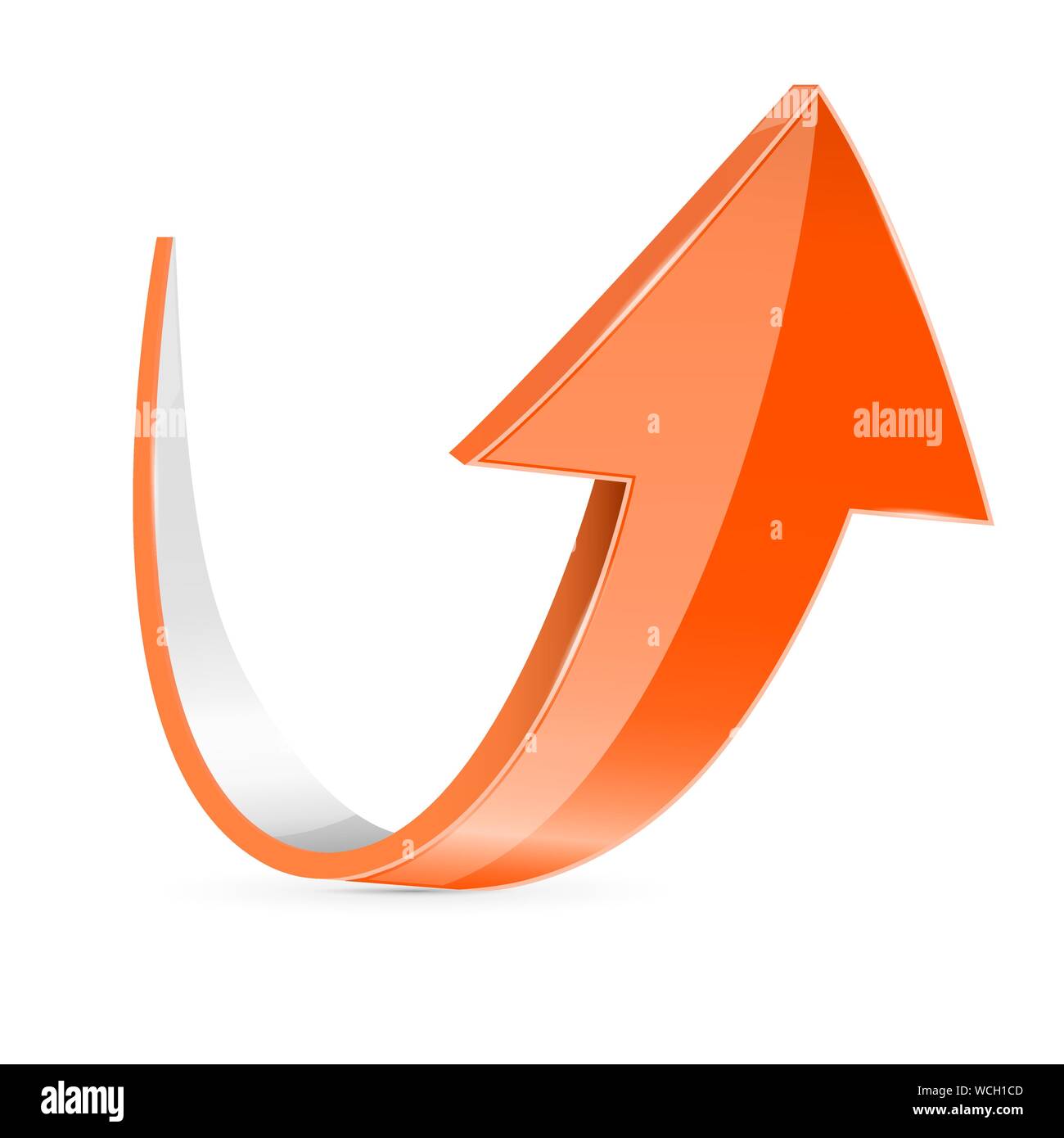 Up 3d arrow. Orange sign with reflection Stock Vector Image & Art - Alamy