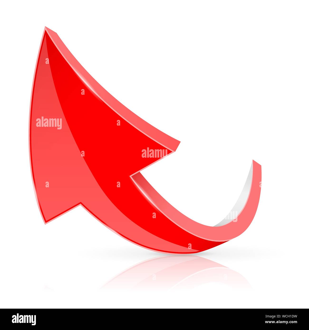 Up 3d arrow. Red sign with reflection Stock Vector Image & Art - Alamy