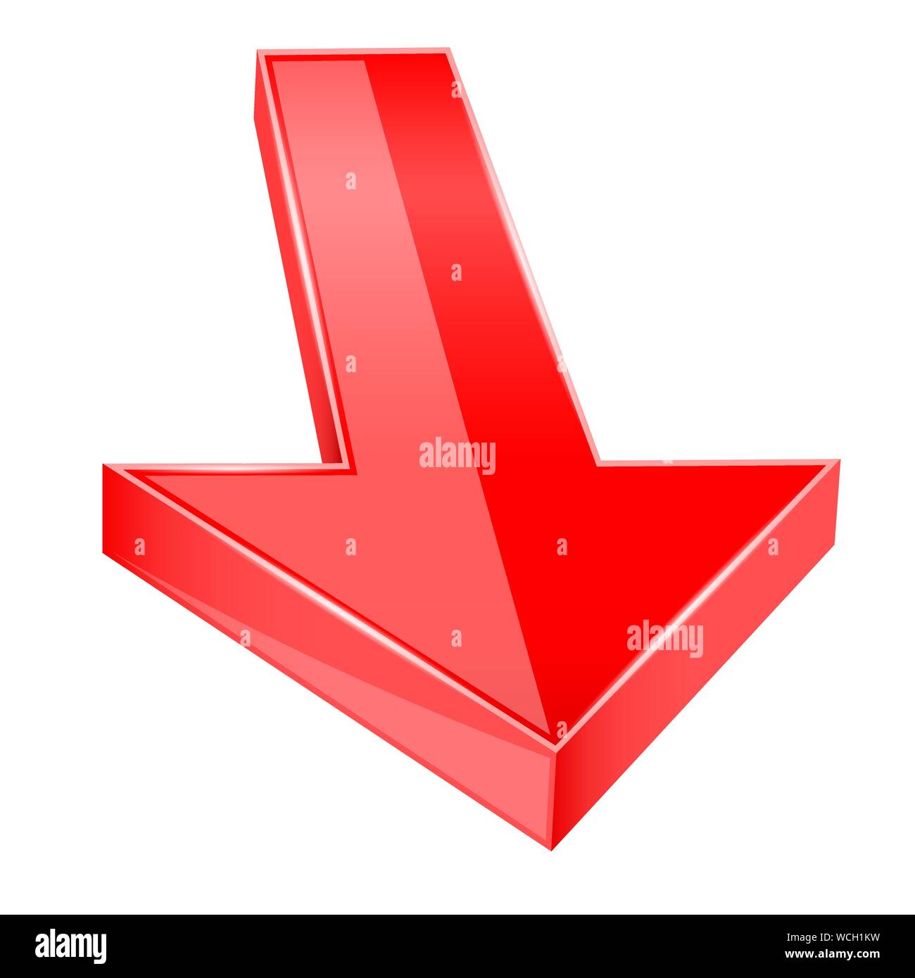 3d Red Down Arrow