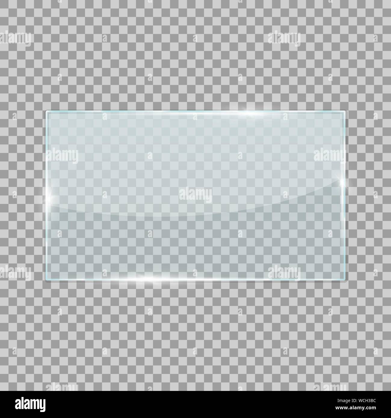 Rectangle transparent glass isolated on checkered background Stock ...