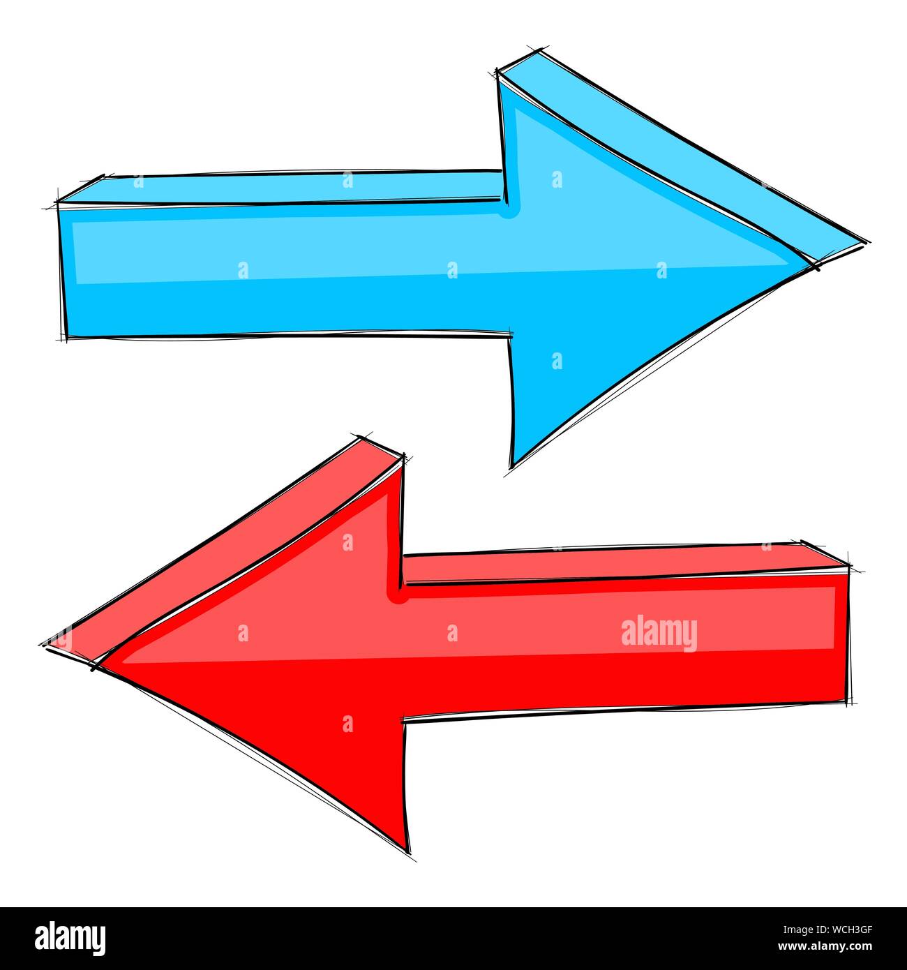 Opposite direction Stock Vector Images - Alamy