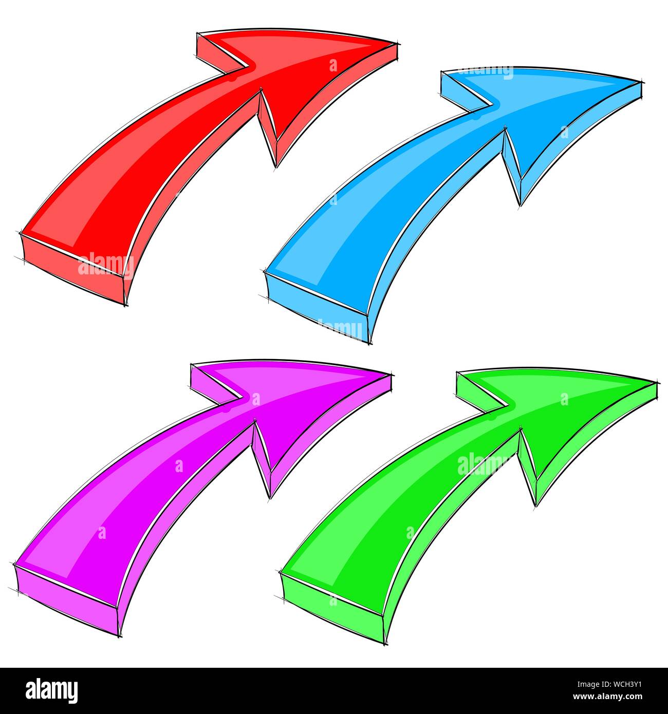 Arrows. UP diagonal colored signs Stock Vector Image & Art - Alamy