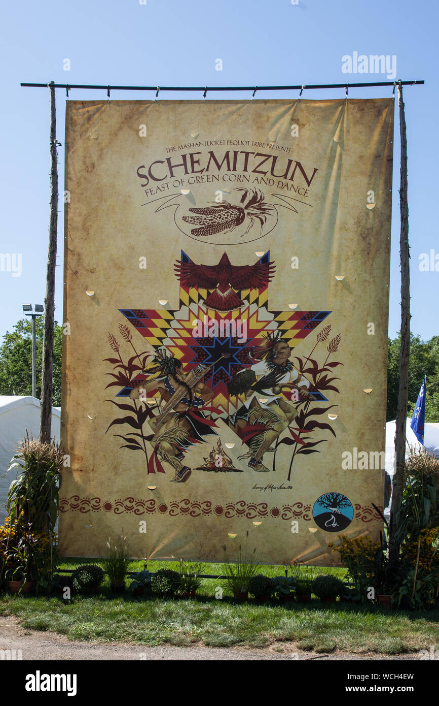 MASHANTUCKET RESERVATION, CT, USA-AUGUST 24, 2019: Schemitzun The 28th ...