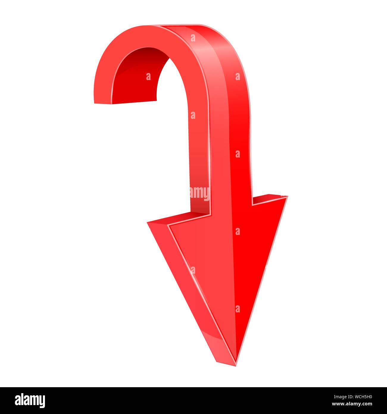 Red down arrow. 3d element Stock Vector Image & Art - Alamy