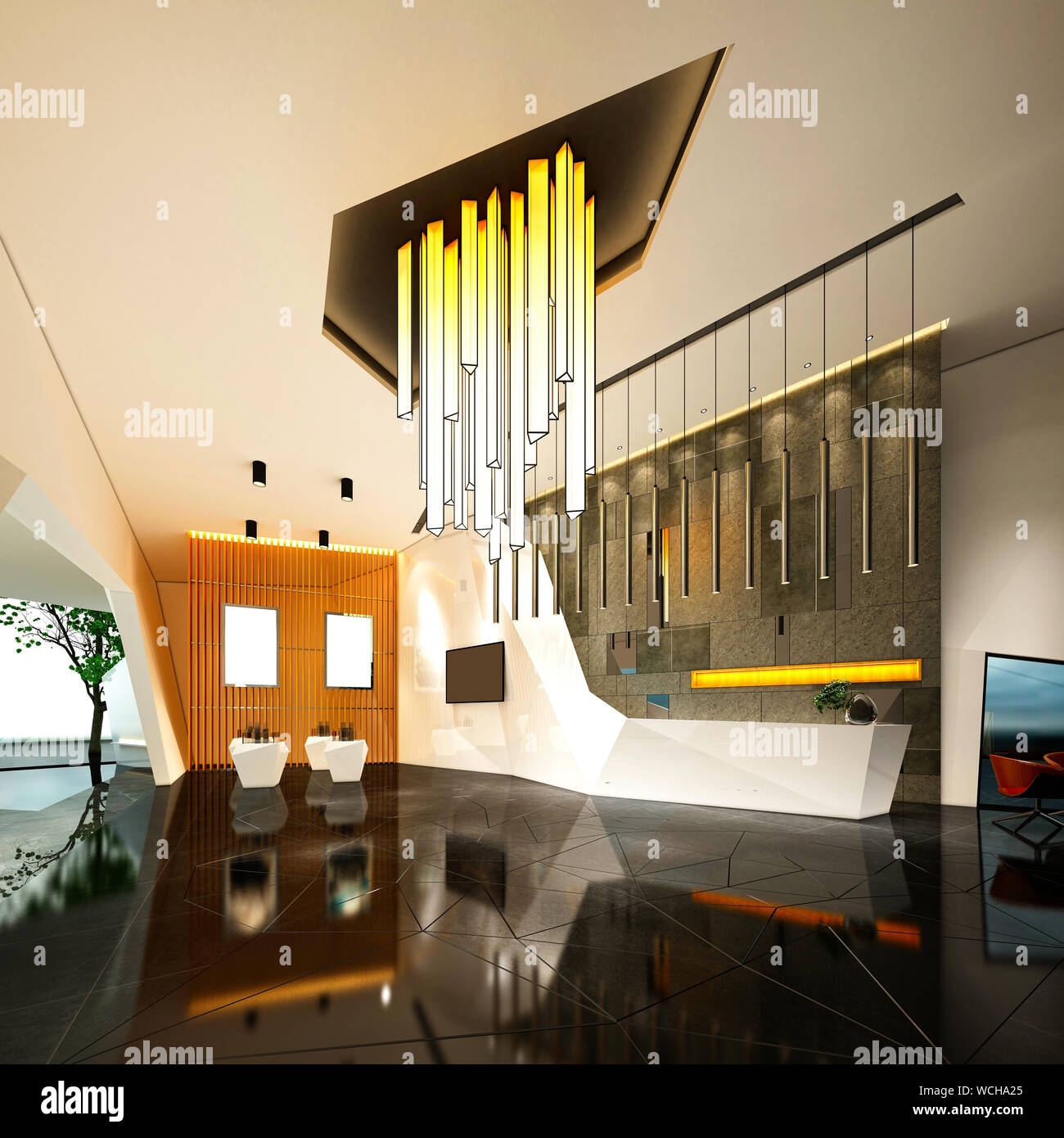 Luxury hotel reception hall and lobby Stock Photo - Alamy