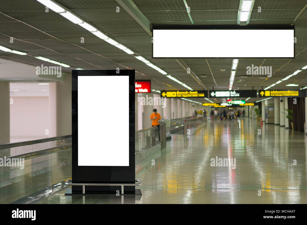 blank advertising billboard at airport background large LCD ...