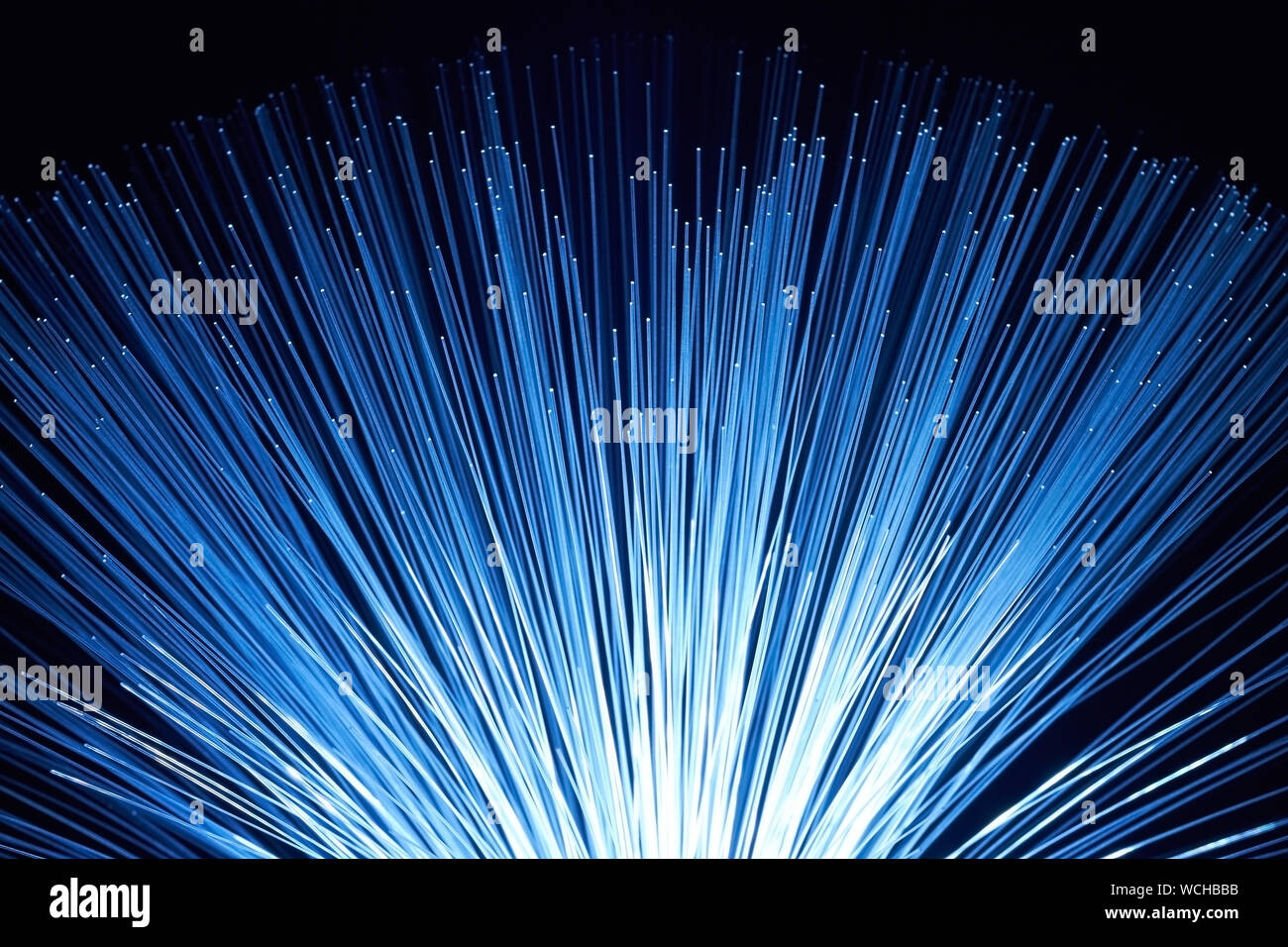 Close-up Of Illuminated Blue Fiber Optic Against Black Background Stock ...