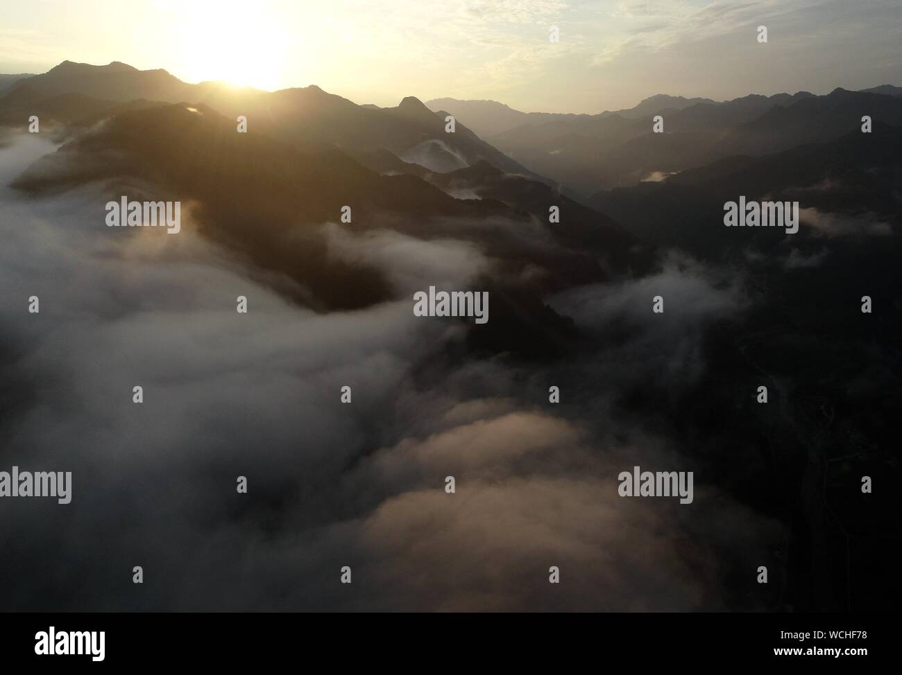 Ningshan. 28th Aug, 2019. Aerial photo taken on Aug. 28, 2019 shows the ...