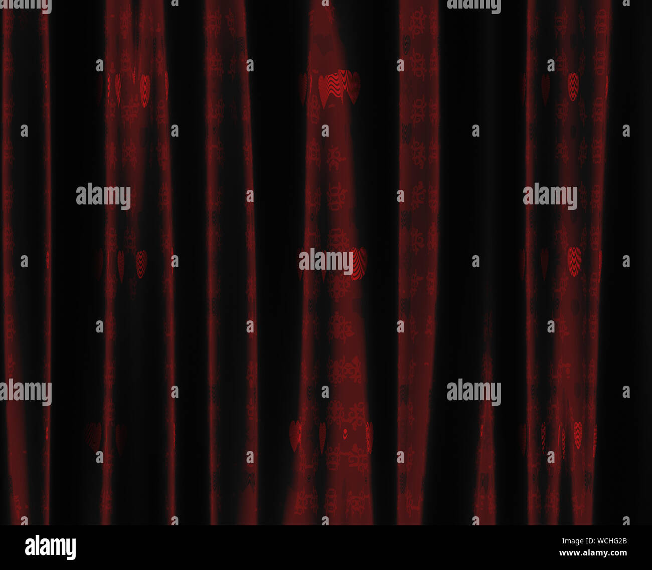 Luxury curtain of red color with heart pattern background Stock Photo ...