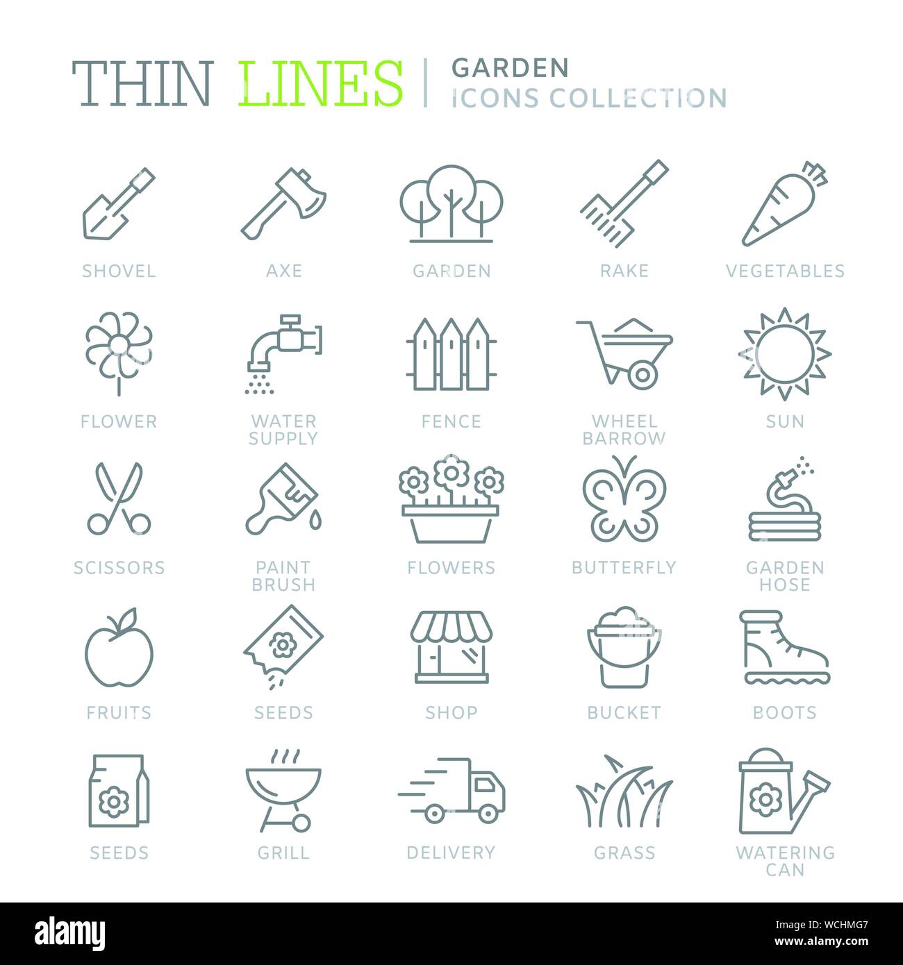 Garden shovel rake green Stock Vector Images - Alamy