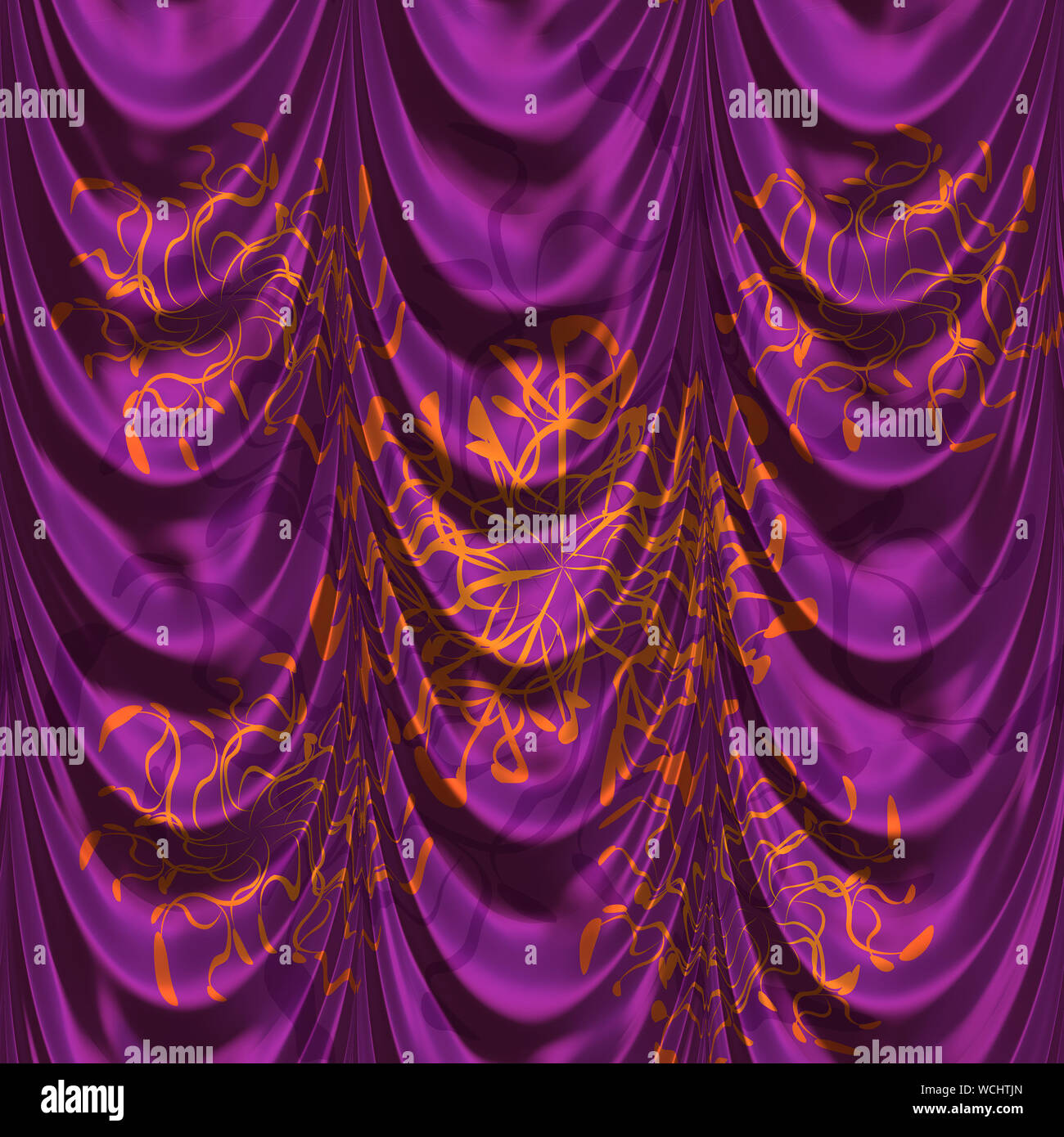 Vintage purple satin curtains with pattern background Stock Photo - Alamy