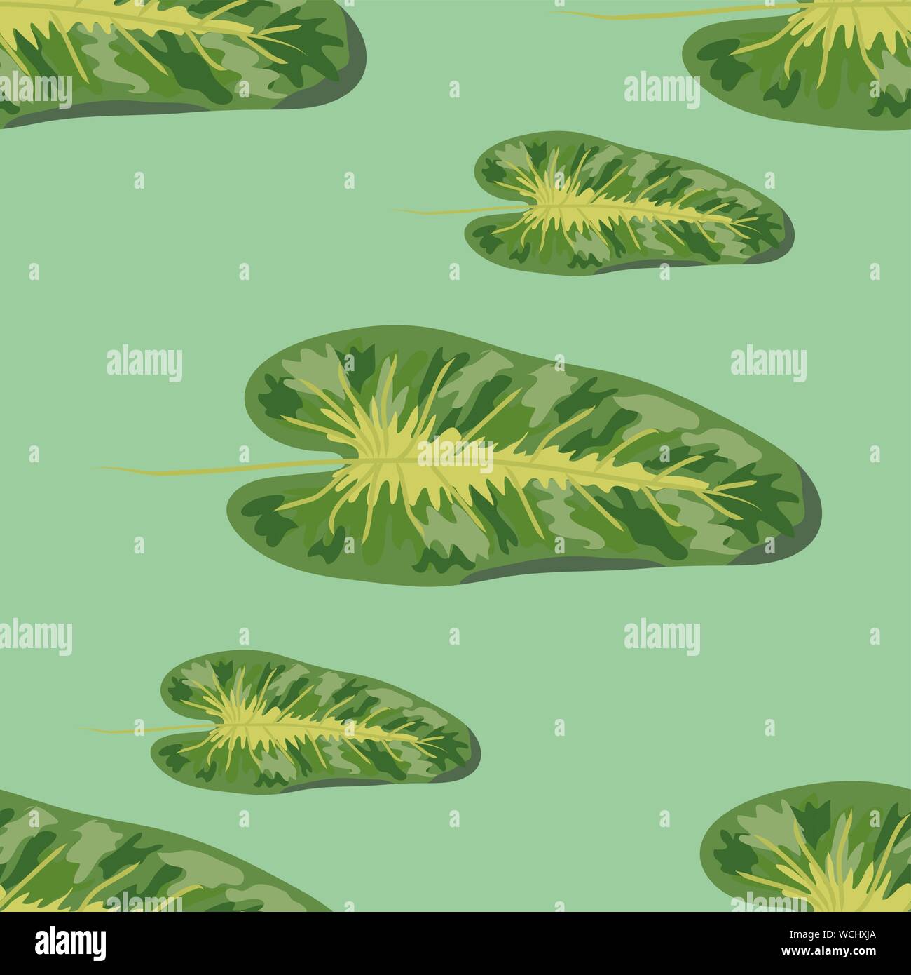 Tropical leaves realistic seamless pattern. Hawaiian exotic background ...