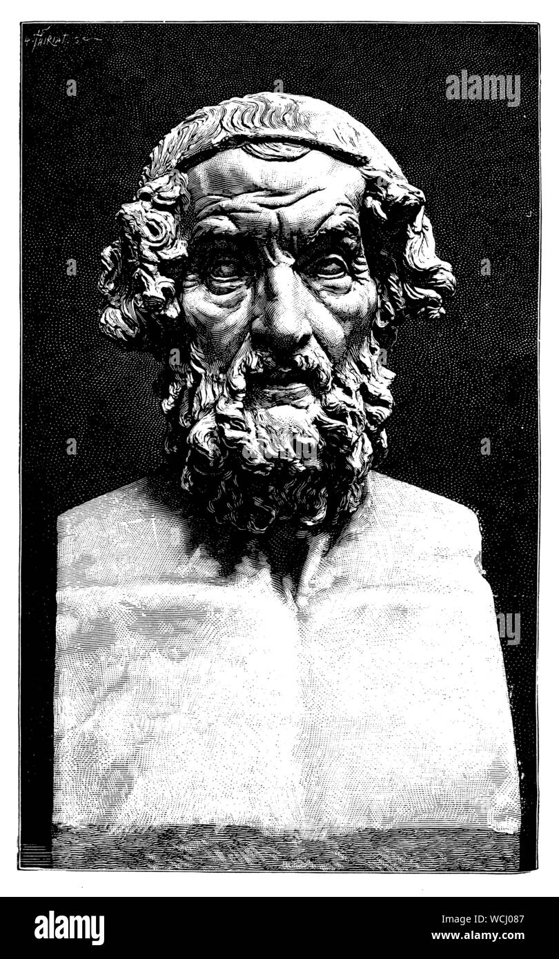Marble Portrait Bust Of Homer High Resolution Stock Photography and ...