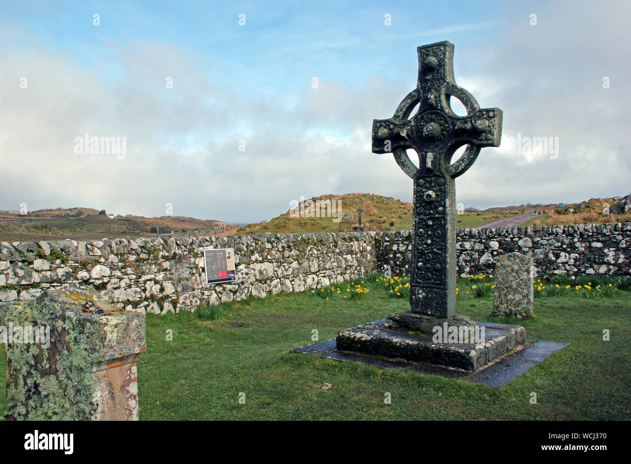 Ancient Celtic cross in old Kildalton churchyard, Isle of Islay ...