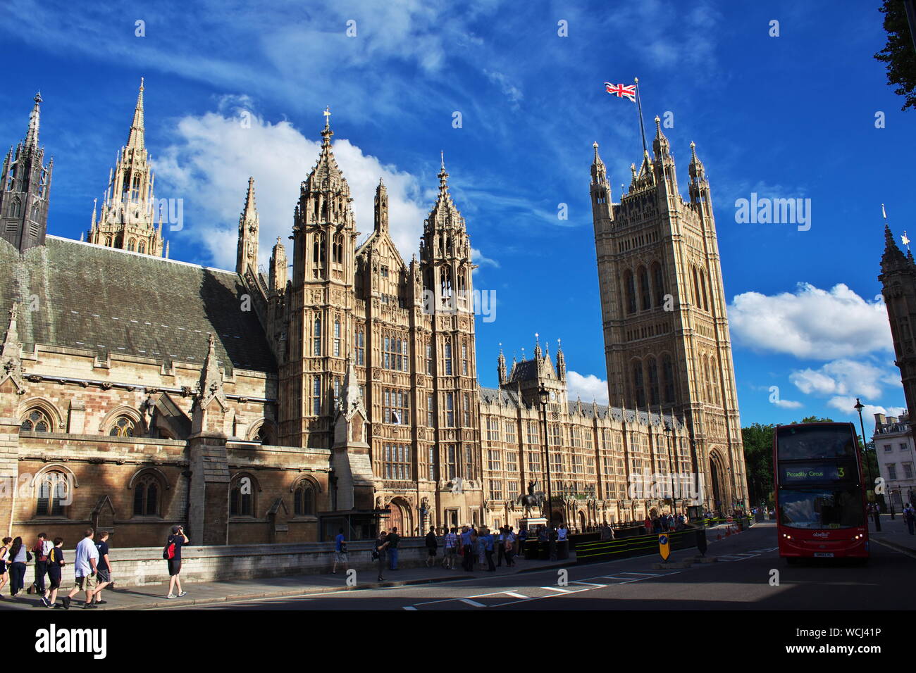The building of British Parliament in London city, England Stock Photo ...