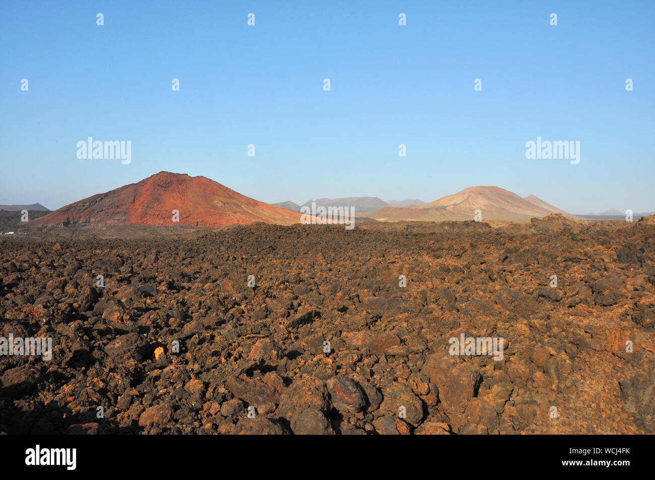 Barren volcanic landscape on spanish canary island Lanzarote Stock ...