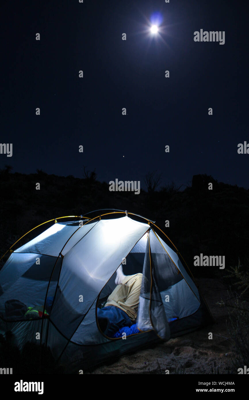 Tent moon moonlight hi-res stock photography and images - Alamy