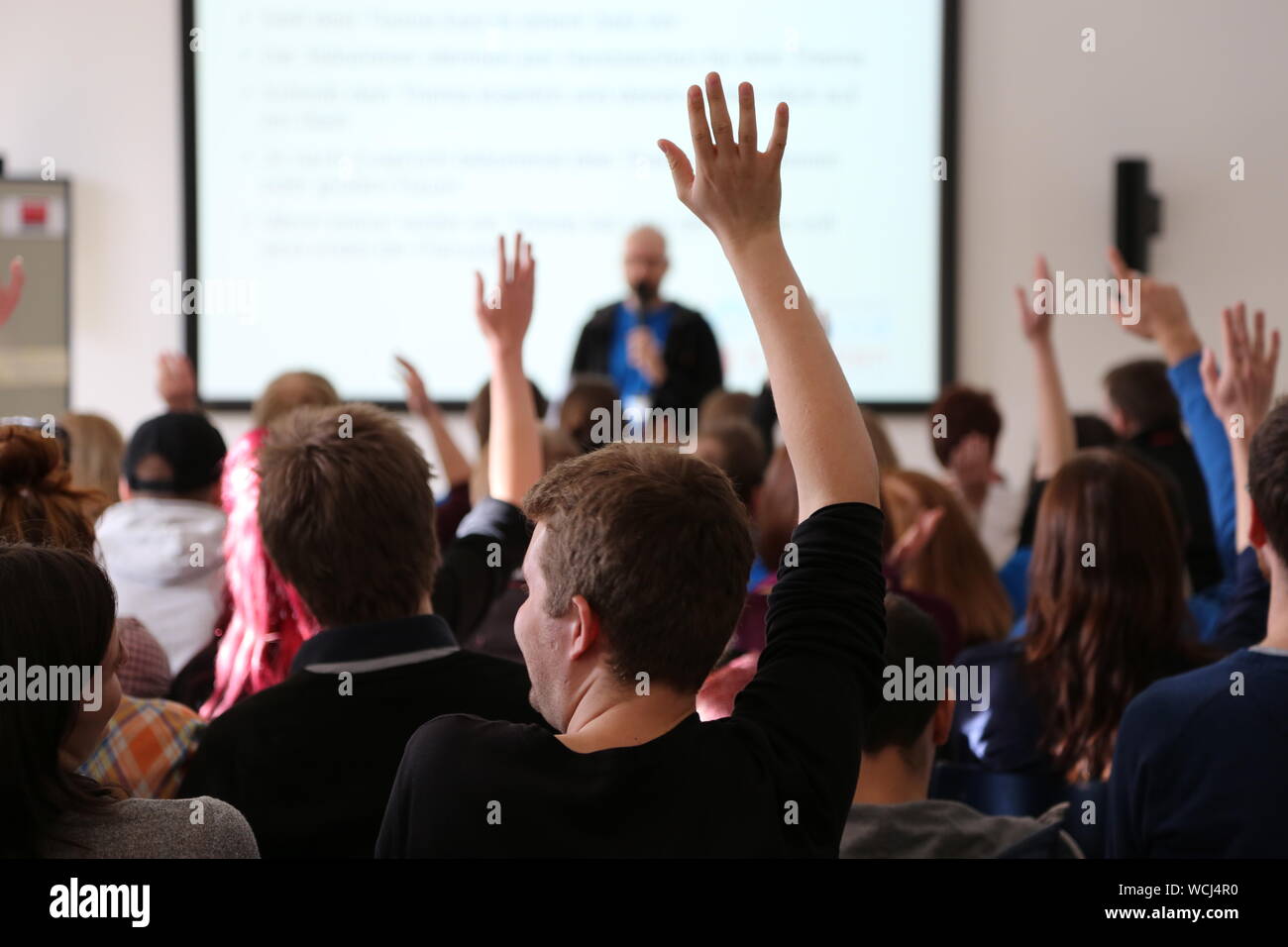 People Raising Hands High Resolution Stock Photography and Images - Alamy