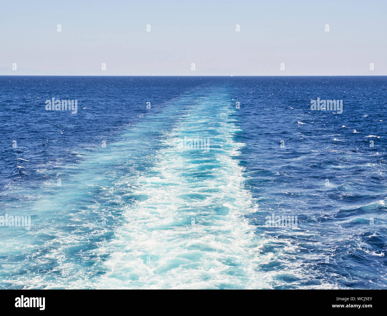 Ship trail on sea water Stock Photo - Alamy