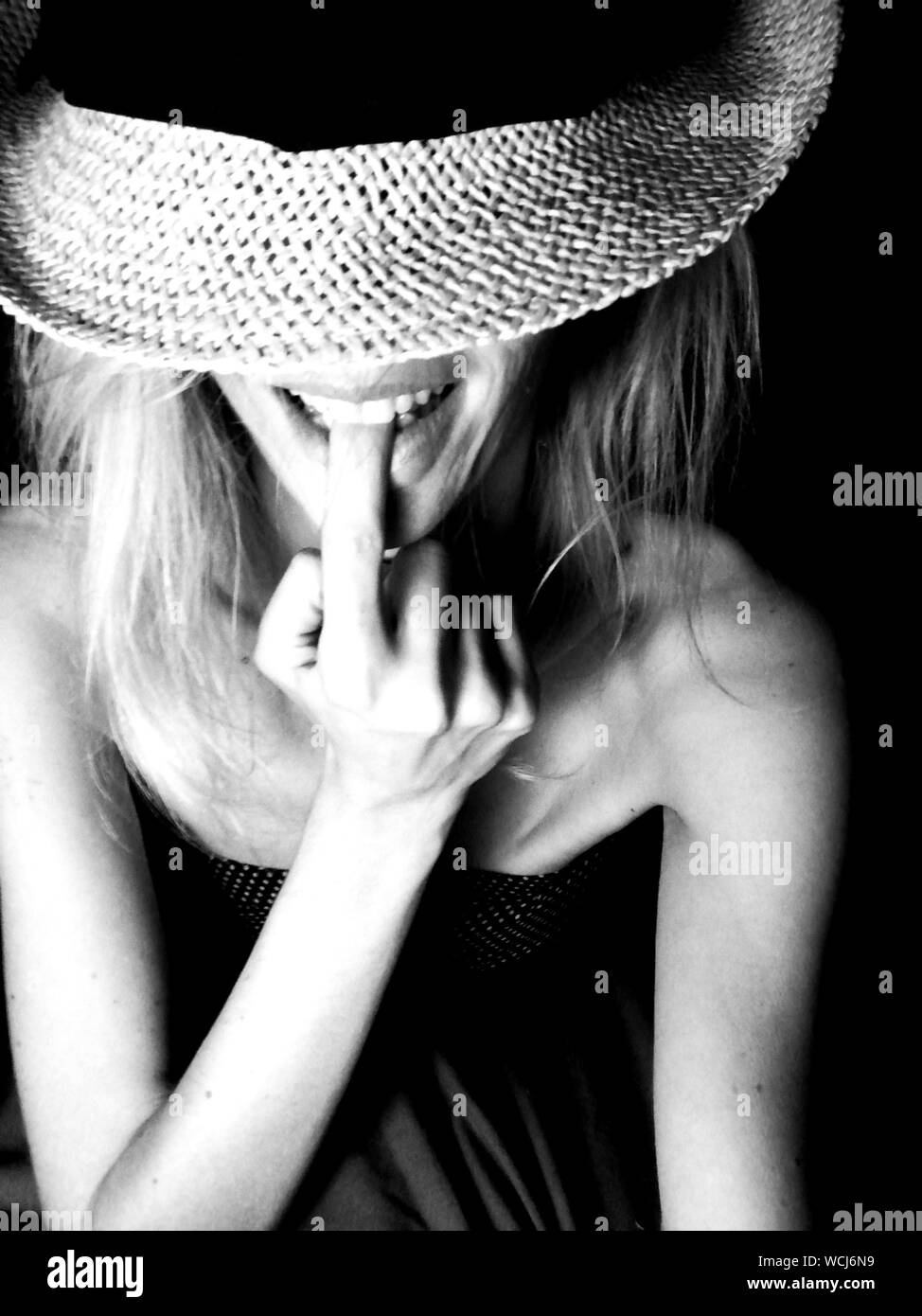 Biting finger hi-res stock photography and images - Alamy