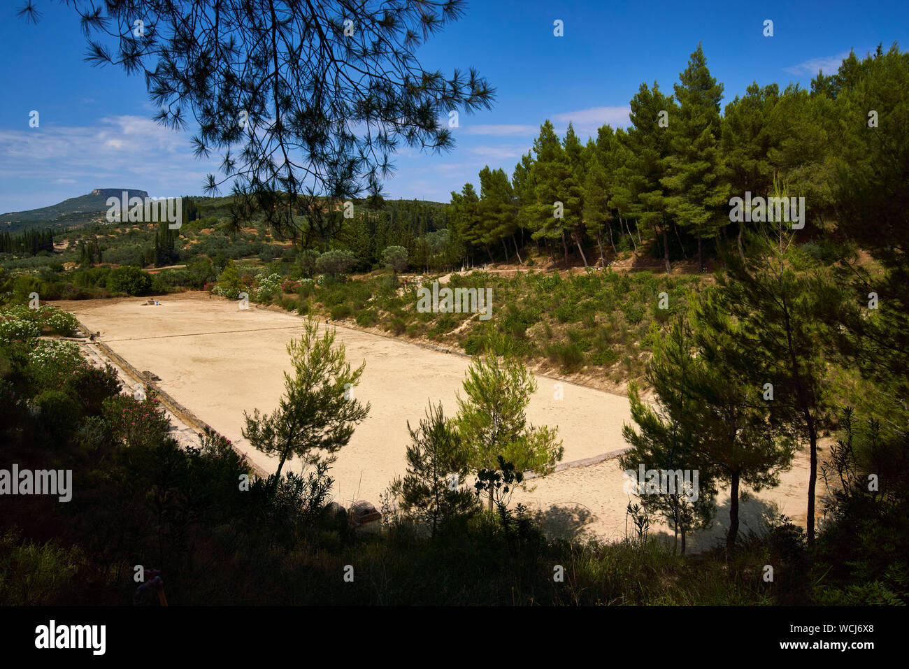 The ancient stadium at Nemea in Greece Stock Photo - Alamy