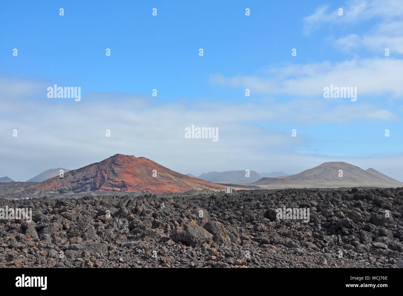 Barren volcanic landscape on spanish canary island Lanzarote Stock ...