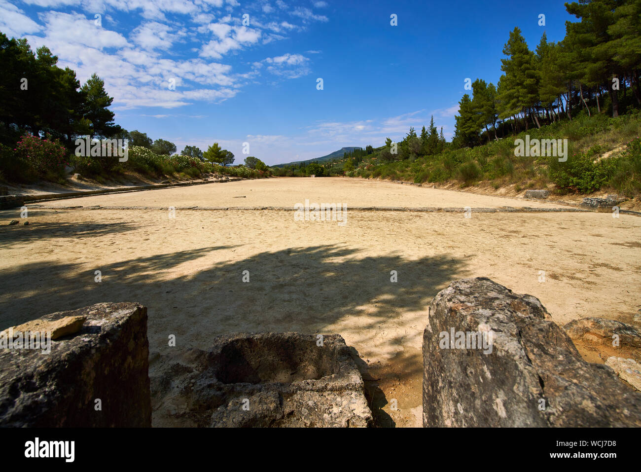 The ancient stadium at Nemea in Greece Stock Photo - Alamy