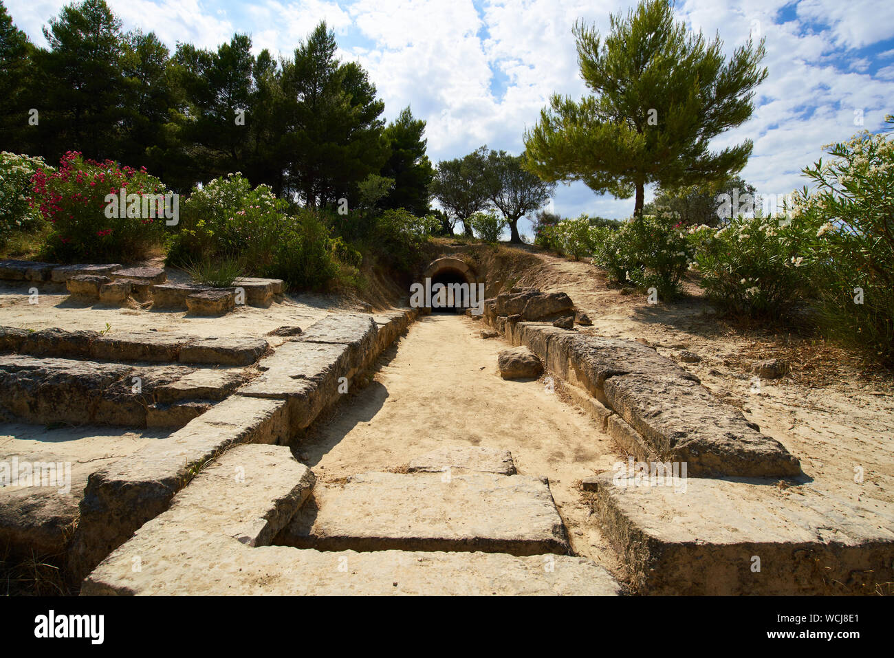 Entrance to the ancient stadium at Nemea in Greece Stock Photo - Alamy