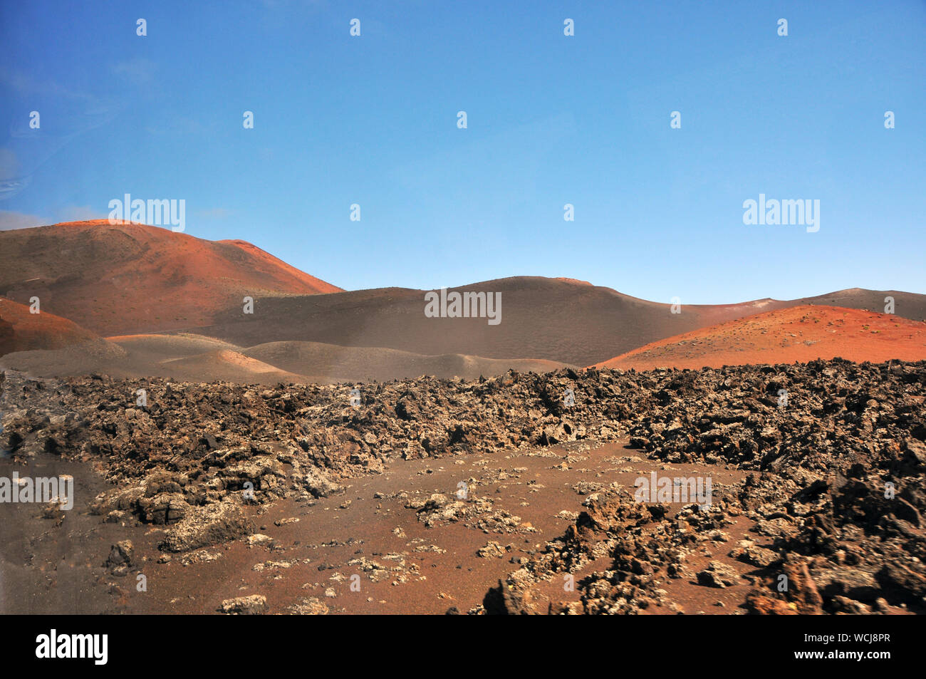 Barren volcanic landscape on spanish canary island Lanzarote Stock ...