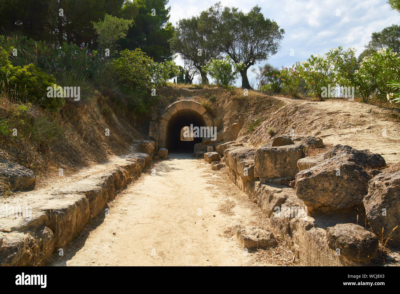 Entrance to the ancient stadium at Nemea in Greece Stock Photo - Alamy