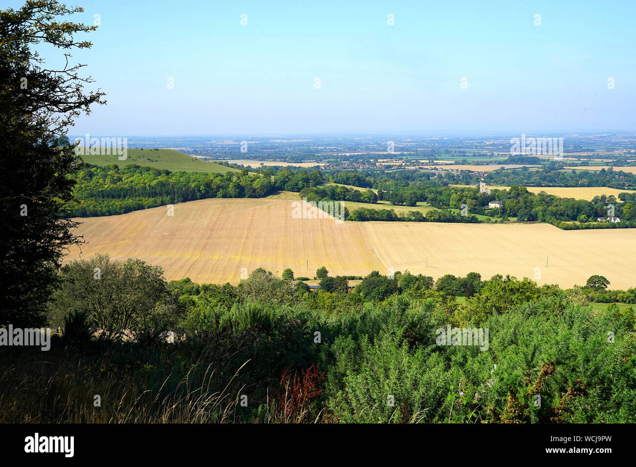 A view across to Ellesborough from Coombe Hill, Buckinghamshire Stock ...