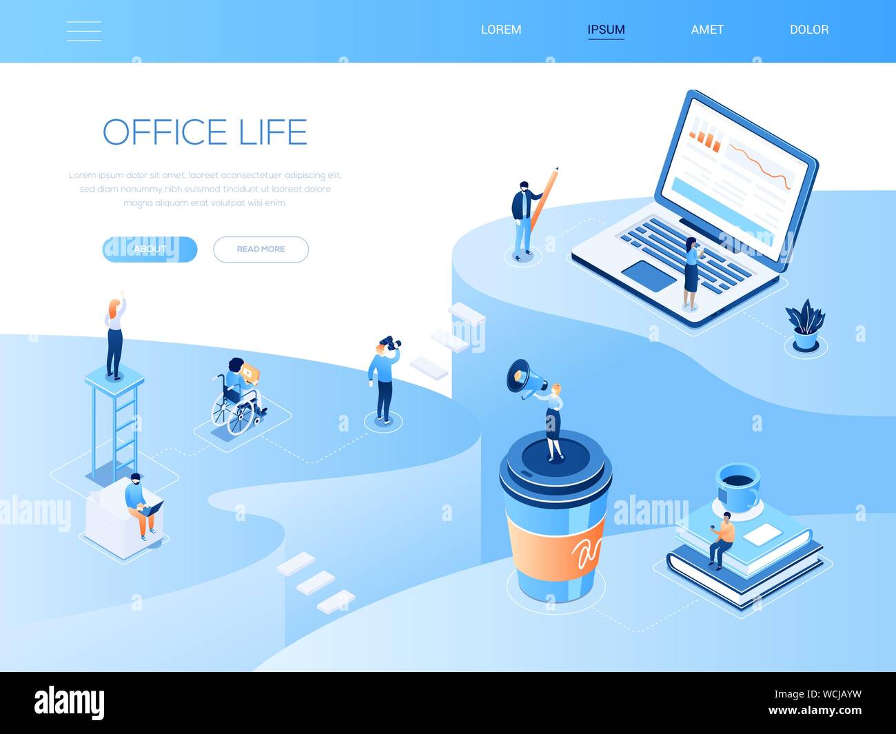 Office life space Stock Vector Images - Alamy