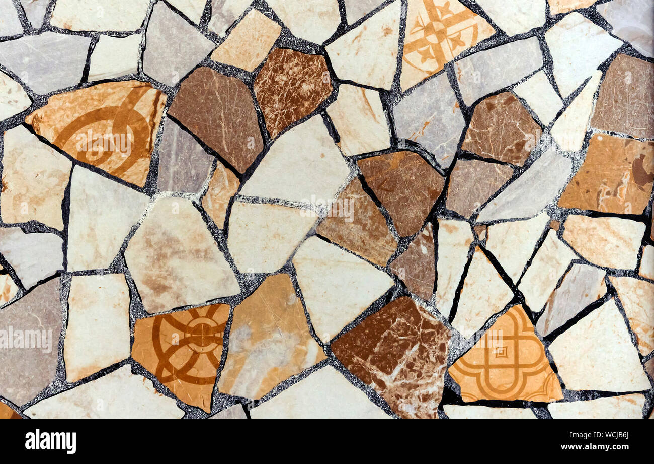 Decorative panel of various parts of ceramic tiles Stock Photo - Alamy