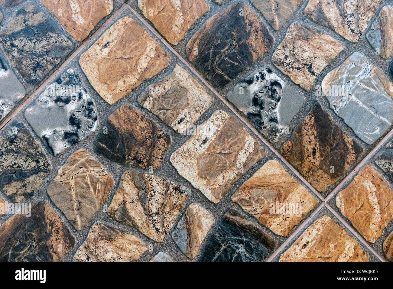 Porcelain stoneware tiles of stones different shapes and sizes Stock ...